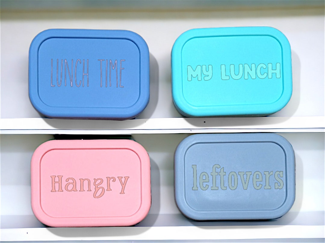 Laser Engraved Silicone Lunch Box, Reusable Personalized Bento Box ...
