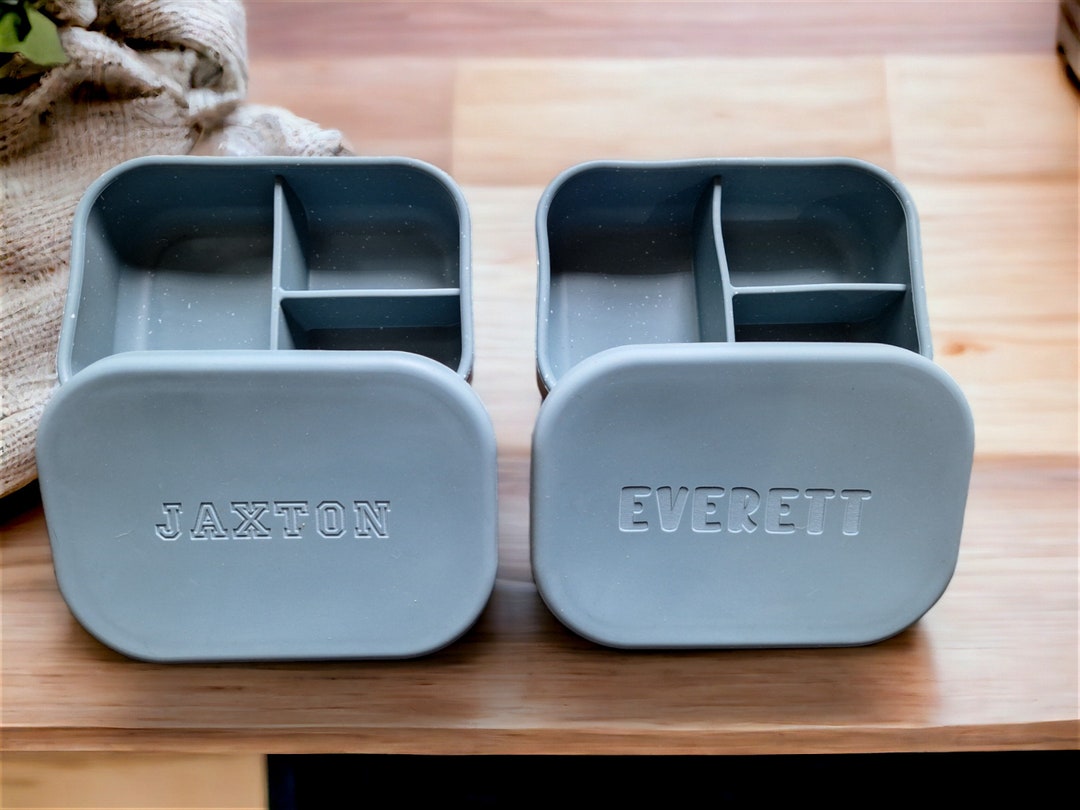 Laser Engraved Silicone Lunch Box, Reusable Personalized Bento Box ...