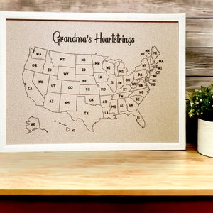 Laser Engraved USA Map Cork Board, Personalized Travel Map, US Map ...