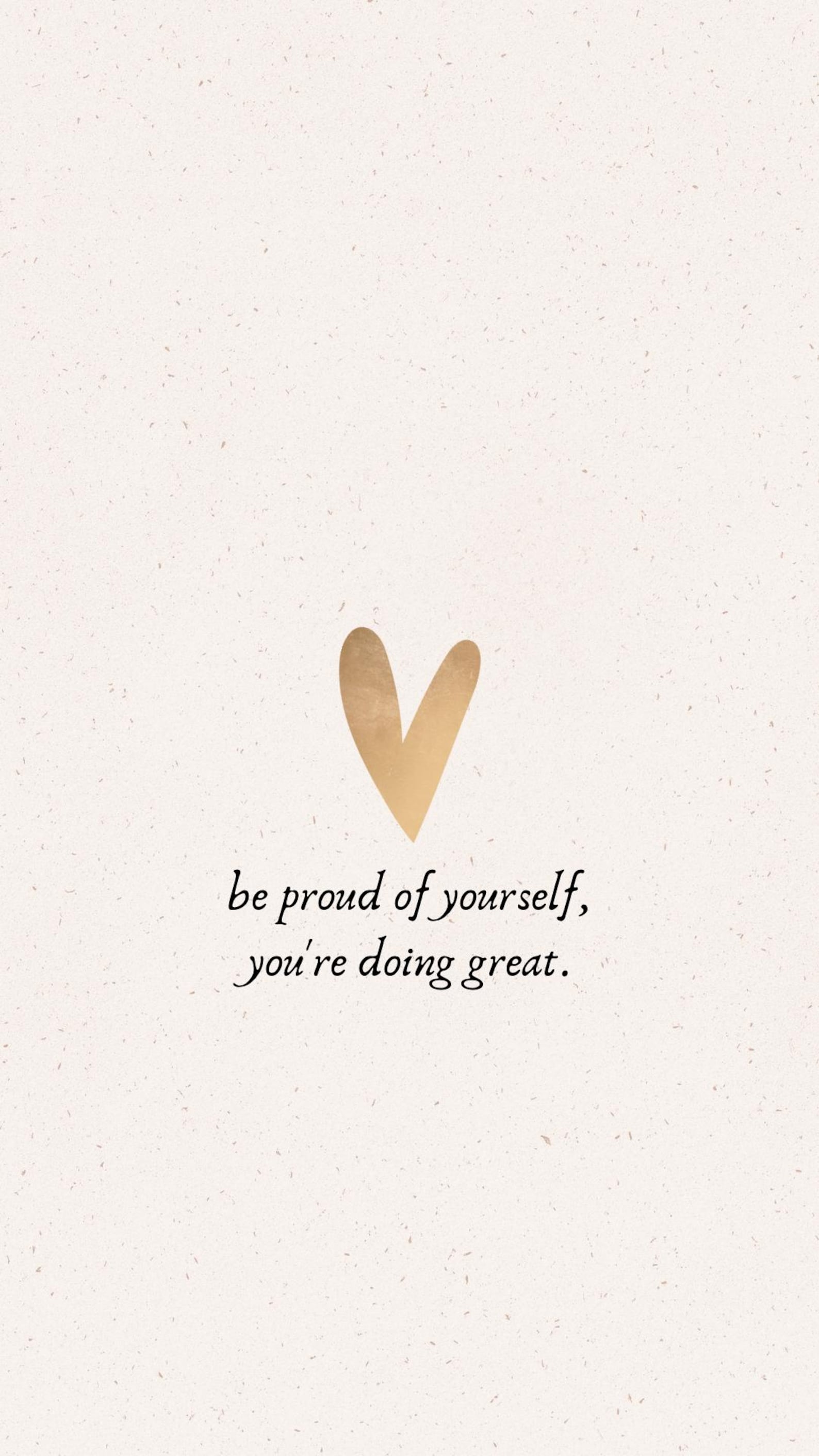 Gold Heart Motivational Quote Phone Wallpaper Digital Download - Etsy