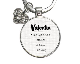 Baby Birth Keychain, Personalized Engraving Keychain for Baby Boys and ...
