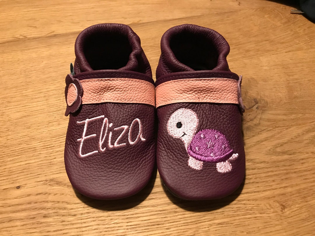 From 29,00 Euro: Leather Punch ballerina Incl. Turtle & Name - Etsy