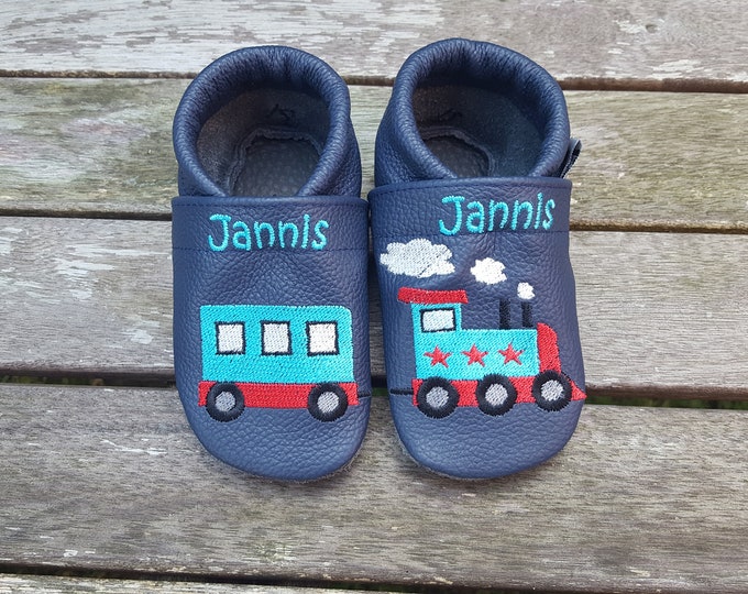 From 29,00 Euro: Leather Slippers railway Various Colors / Name ...