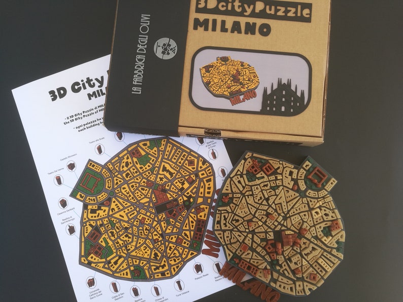 Milano - Puzzle 3D - City Map - Italy - Etsy