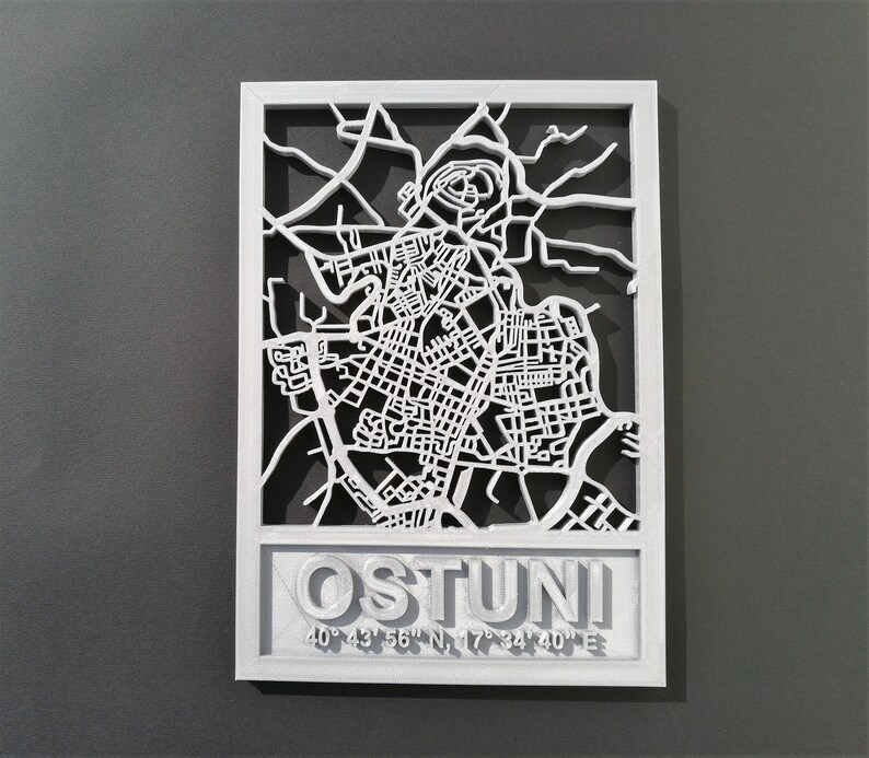 City Map Ostuni - Italy Puglia - Custom Map - Etsy