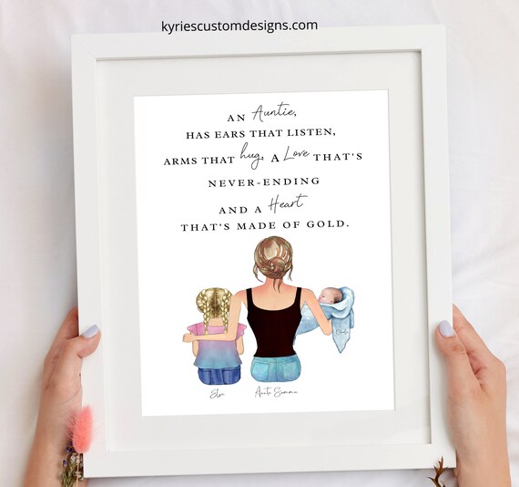 Auntie Gift Custom Family Portraitauntie Giftpresent From - Etsy UK