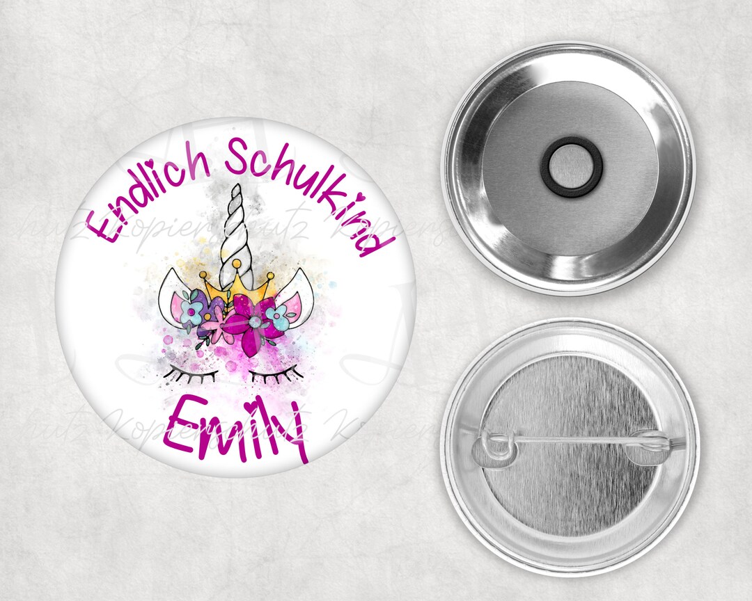 Button I Einschulung I Schulkind I Personalisiert mit Magnet oder ...