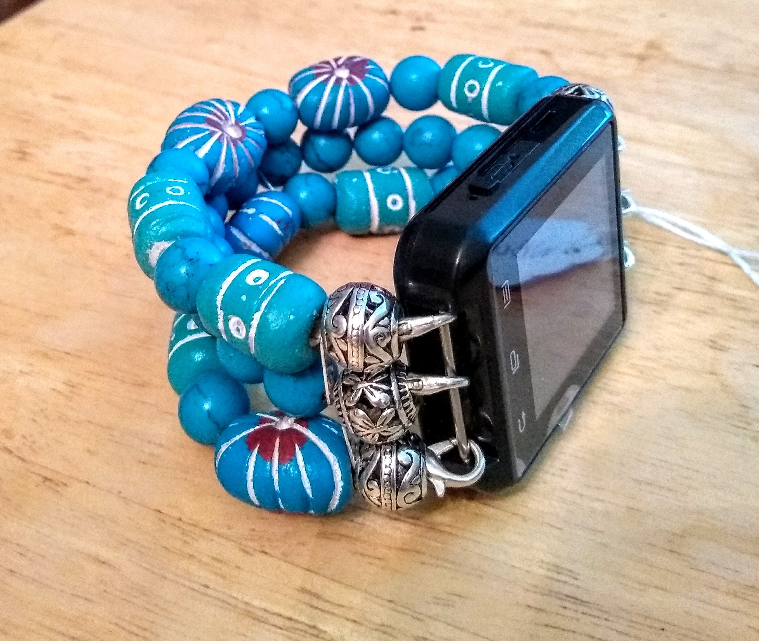 Watchband of three strand of clay beads | Etsy