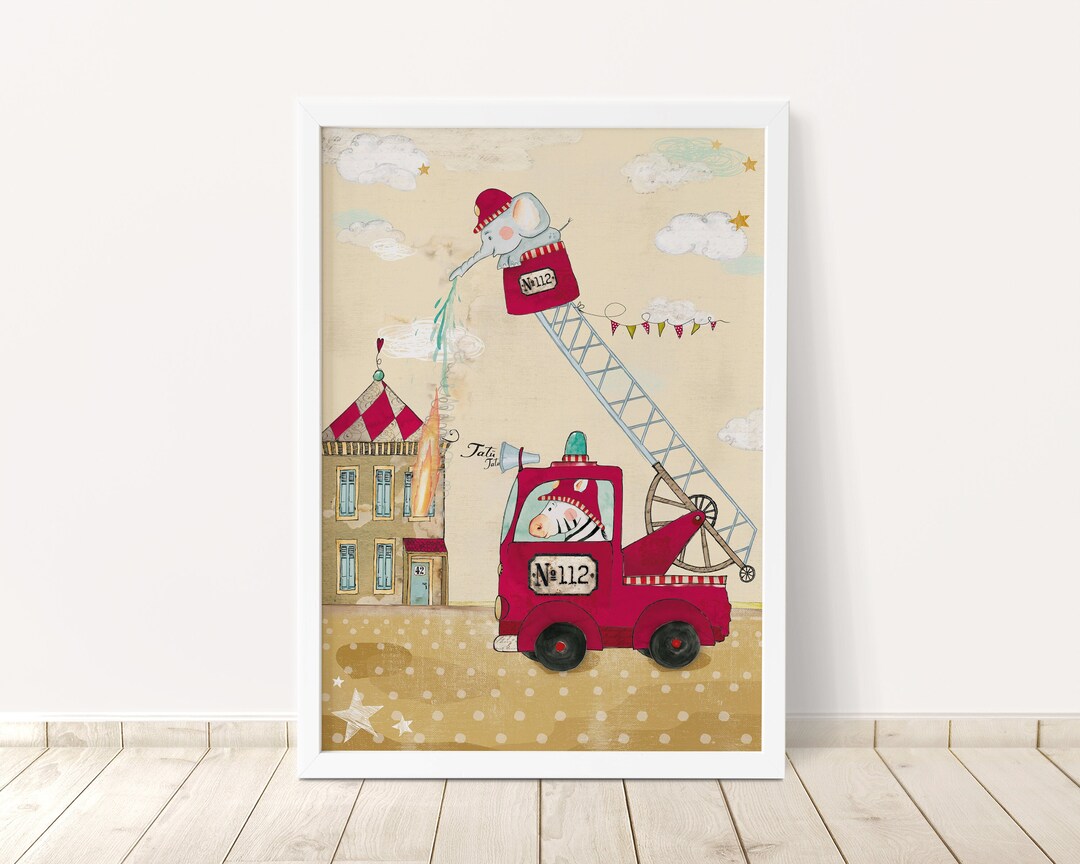 Children's Picture Fire Brigade Poster Children's - Etsy