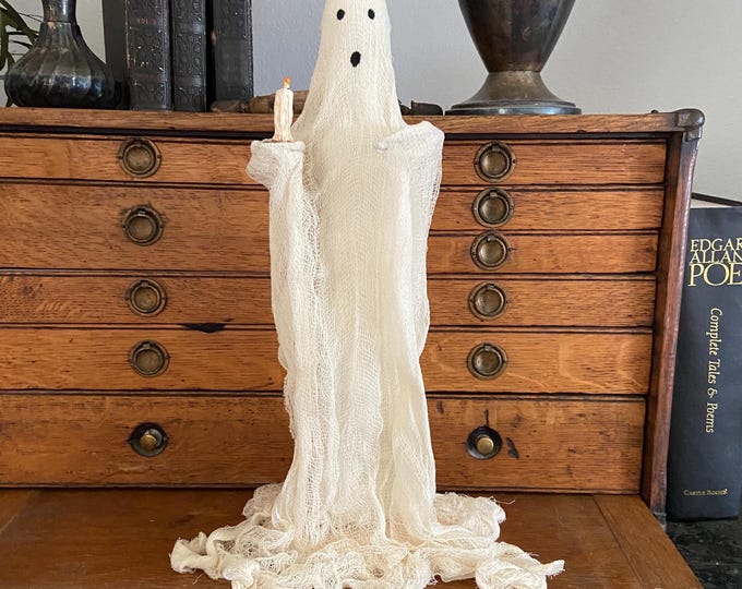 Primitive Ghost Halloween Decor, Handmade Folk Art - Etsy