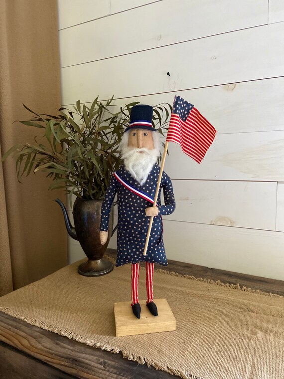 Primitive Uncle Sam Patriotic Decor Handmade Americana Folk - Etsy