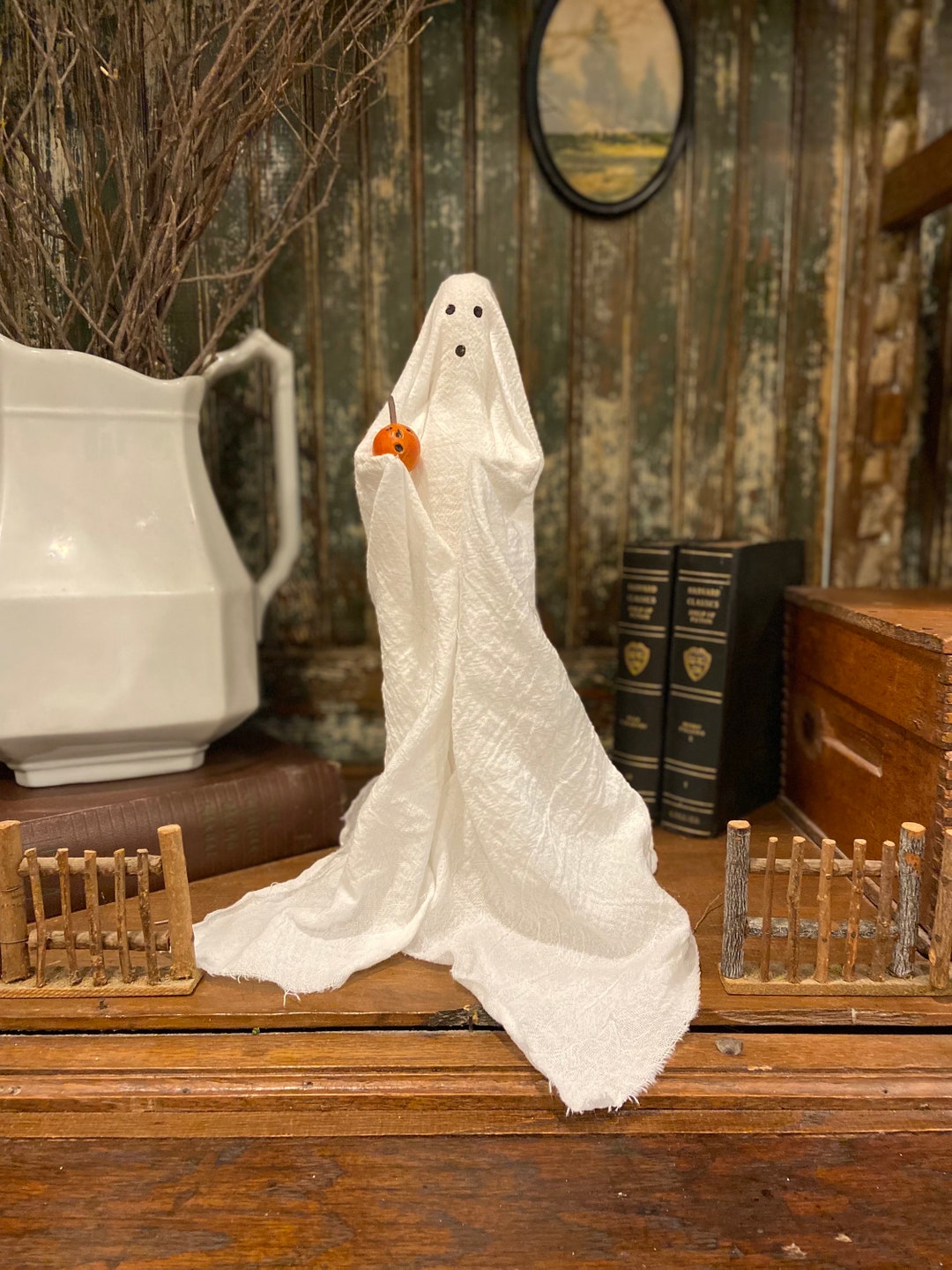 Handmade Ghost Halloween Decor, Primitive Folk Art - Etsy