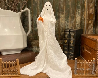 Primitive Ghost Rustic Halloween Decor, Handmade Folk Art - Etsy