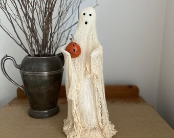 Primitive Cheesecloth Ghost Halloween Decor, Handmade Folk Art - Etsy