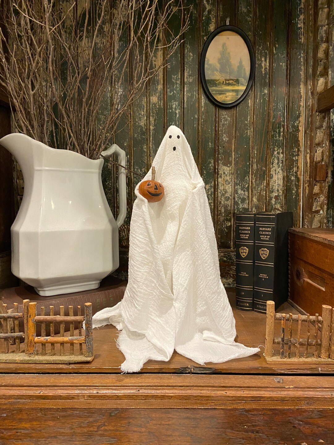 Handmade Ghost Halloween Decor, Primitive Folk Art - Etsy