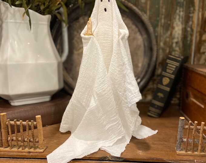 Primitive Ghost Halloween Decor, Handmade Folk Art - Etsy
