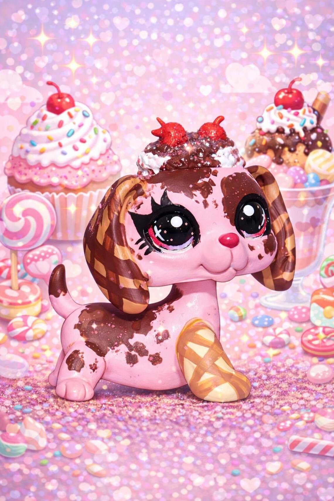 Kawaii Lps-style Pet Wallpaper | Pastel Mascot Phone Background ...