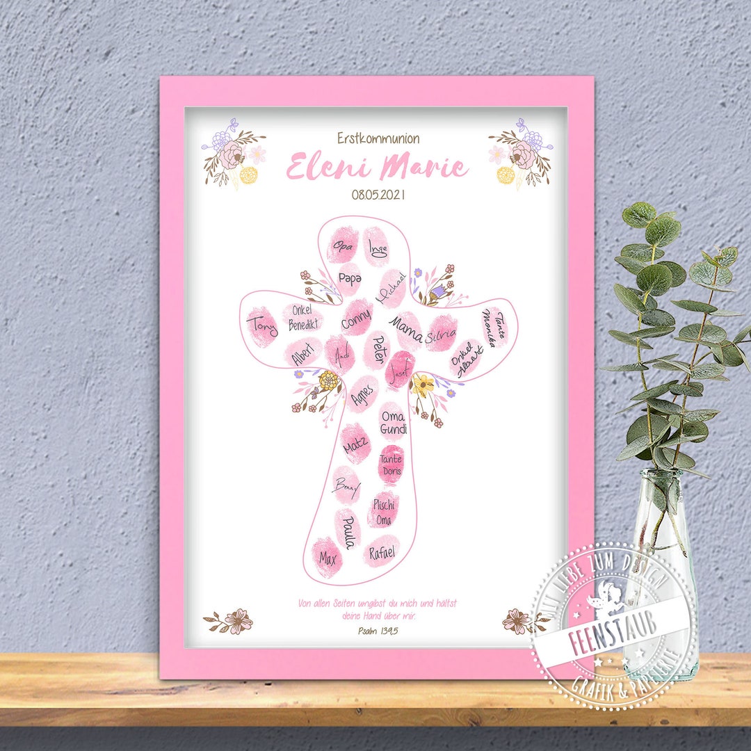 Guest Book for First Communion/confirmation, Fingerprint Picture ...