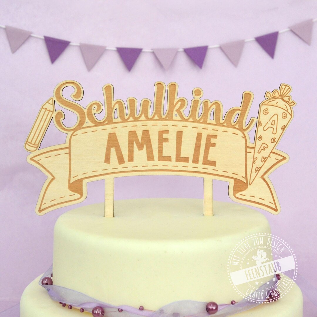 Cake Topper School Enrollment, Cake Decoration Made of Wood, Cake ...