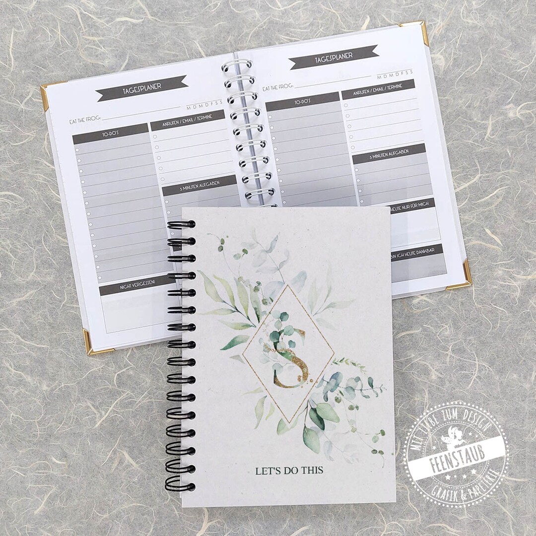 Daily Planner A5 Format, Personalized Monogram and Saying, To-do Lists ...