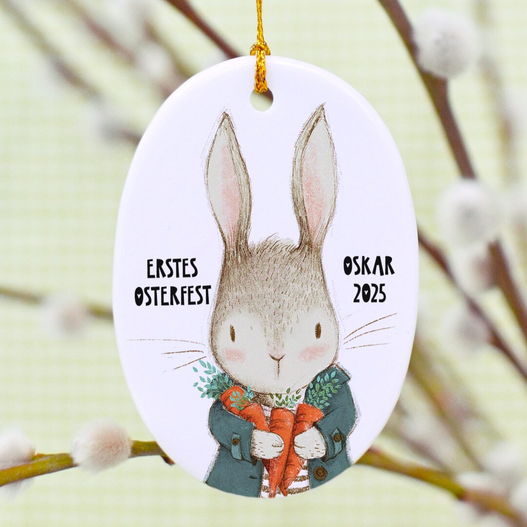 Pendant With Name and Easter Bunny | High-quality Ceramic Pendant ...