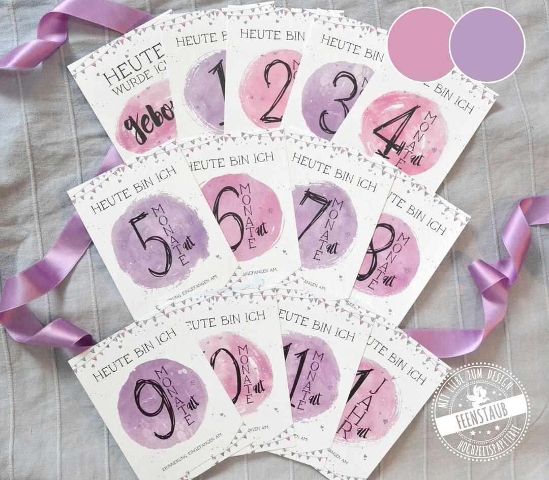 Baby Milestone Cards for the First Year 12 Cards 12 Months - Etsy