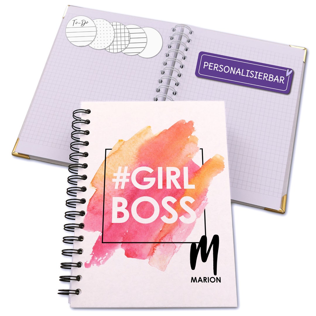 Notebook Personalized A5 With Name and Saying, Gift girlboss Girlfriend ...