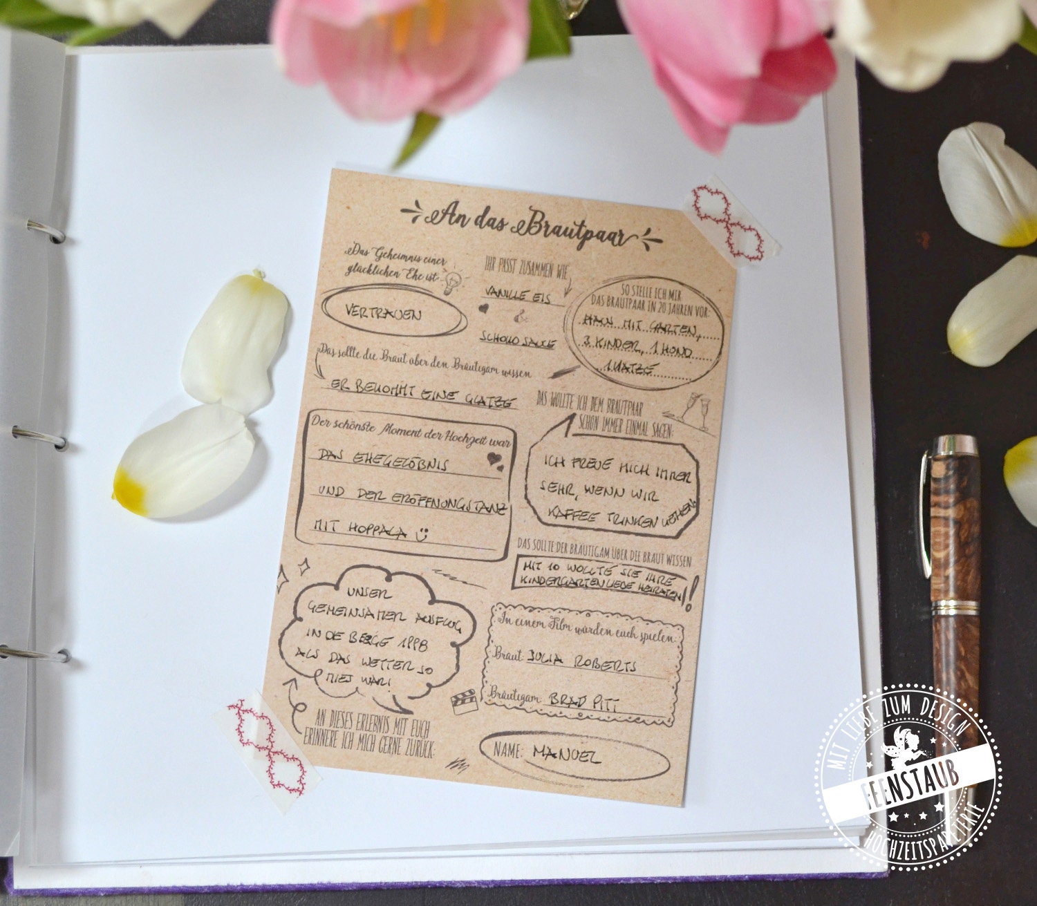 Guestbook Cards With Questions to Fill In Guestbook - Etsy
