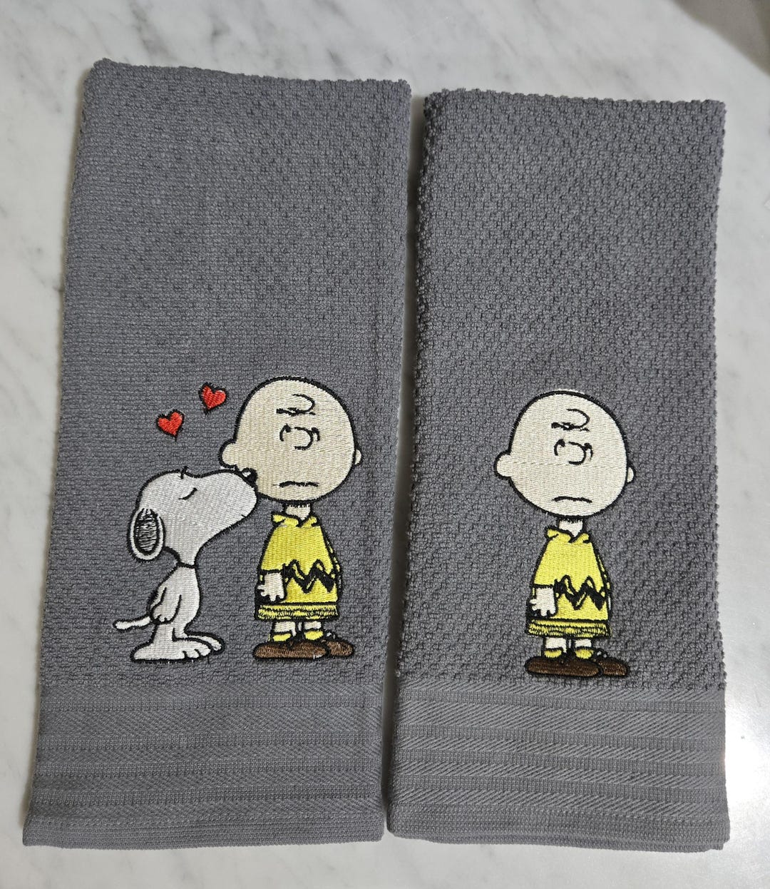 Charlie Brown Embroidered Kitchen Towels - Etsy