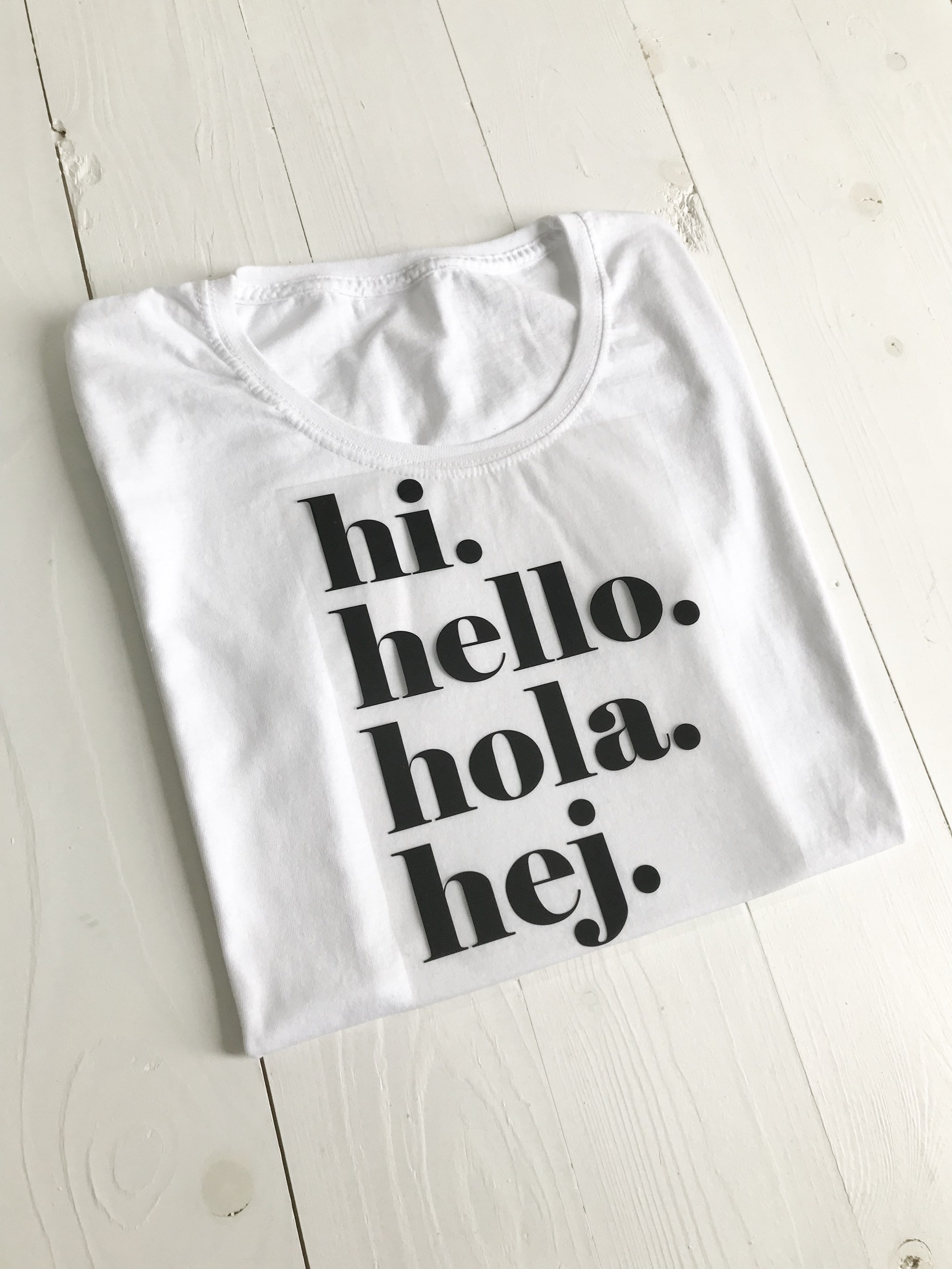 Bügelbild Plot hi.hello.hola.hej. | Etsy