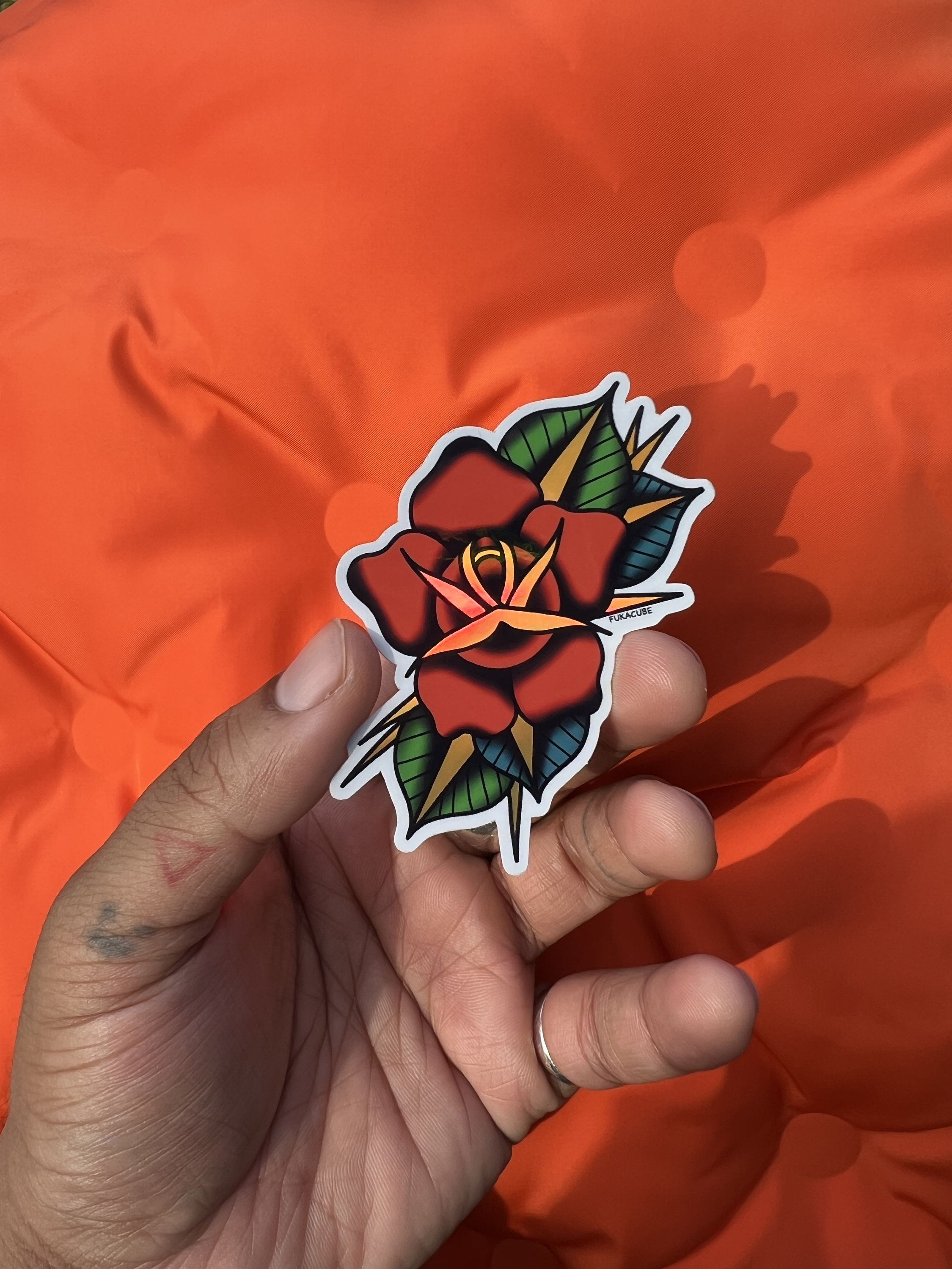 Rose Tattoo - Traditional Tattoo Rose - Holographic Sticker - Etsy