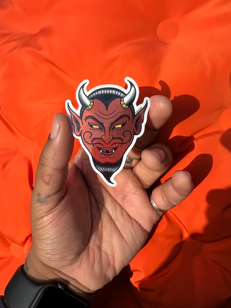 Tattoo Devil - Traditional Tattoo - Mirror Sticker - Etsy