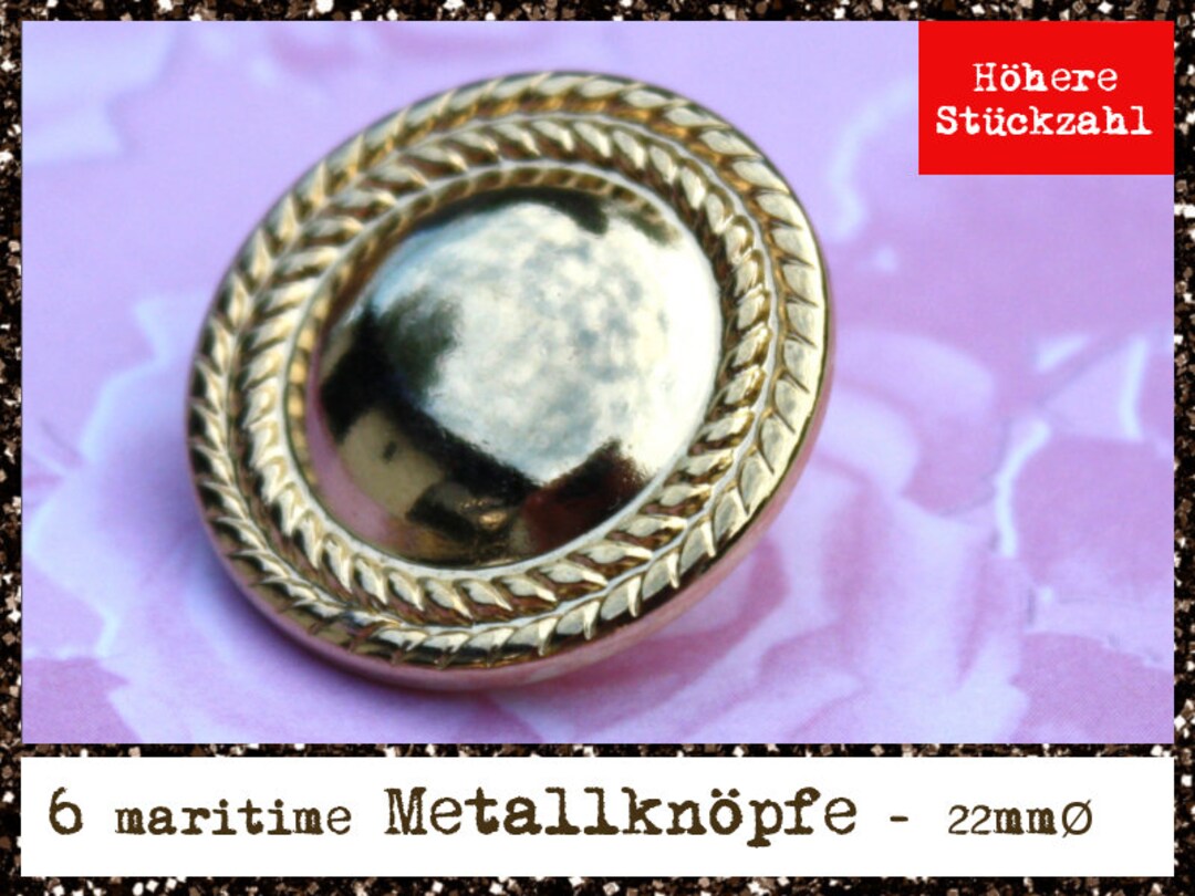 Gold-coloured Maritime Buttons Made of Metal - Etsy