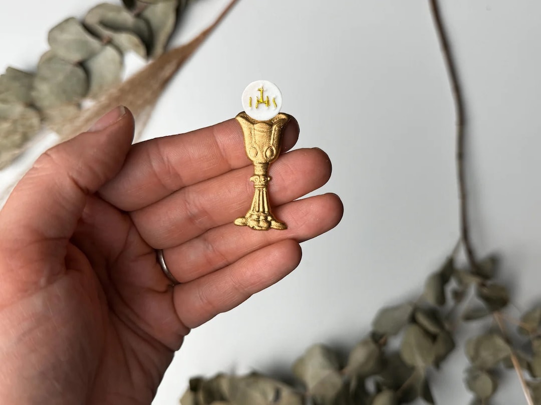 Kelch mit Hostie gold Wachsdekor No.86 Kommunionkerze selber machen - Etsy.de