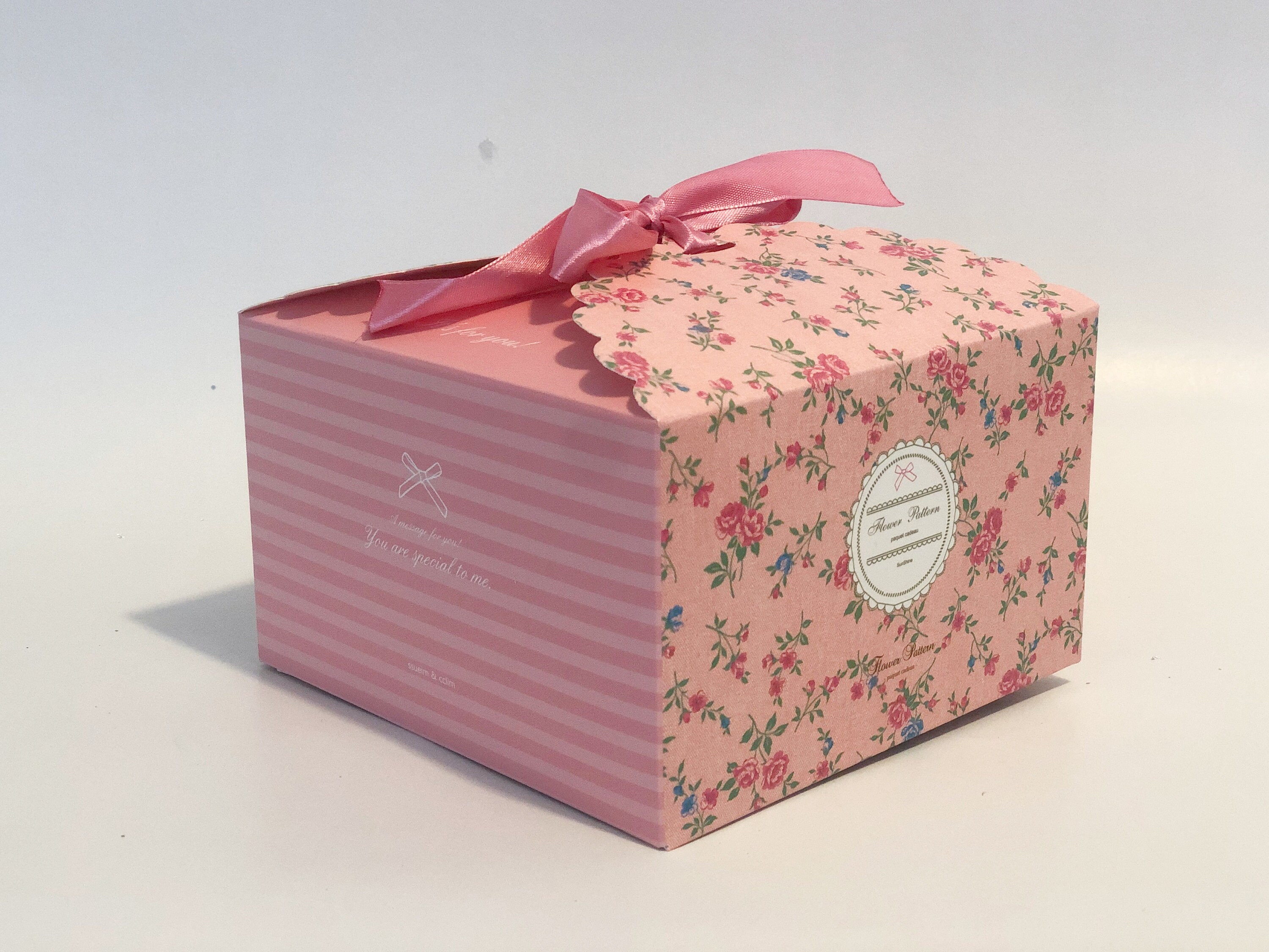 Square Decorated Boxes With Ribbon Pink and Turquoise Gift - Etsy