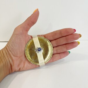 Hamsa Round Cotton Wraps With Cream Satin Ribbon for Henna Party ...