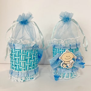 Round Blue Basket for Baby Shower, Baby Shower Favour, Baby Shower ...