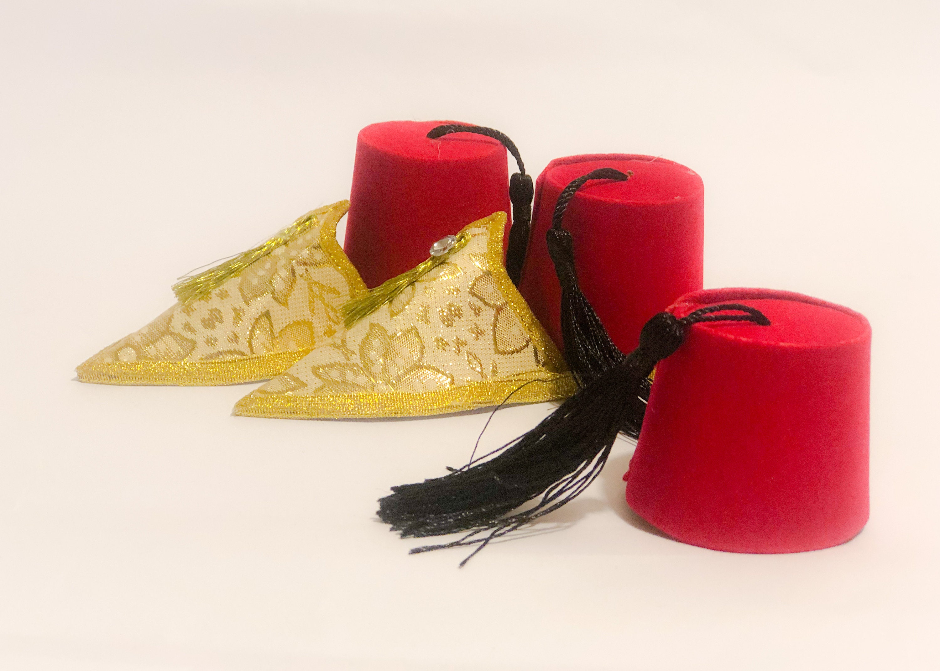 Set of Red Moroccan Hat for Henna Mini Fezzes Tarbush - Etsy