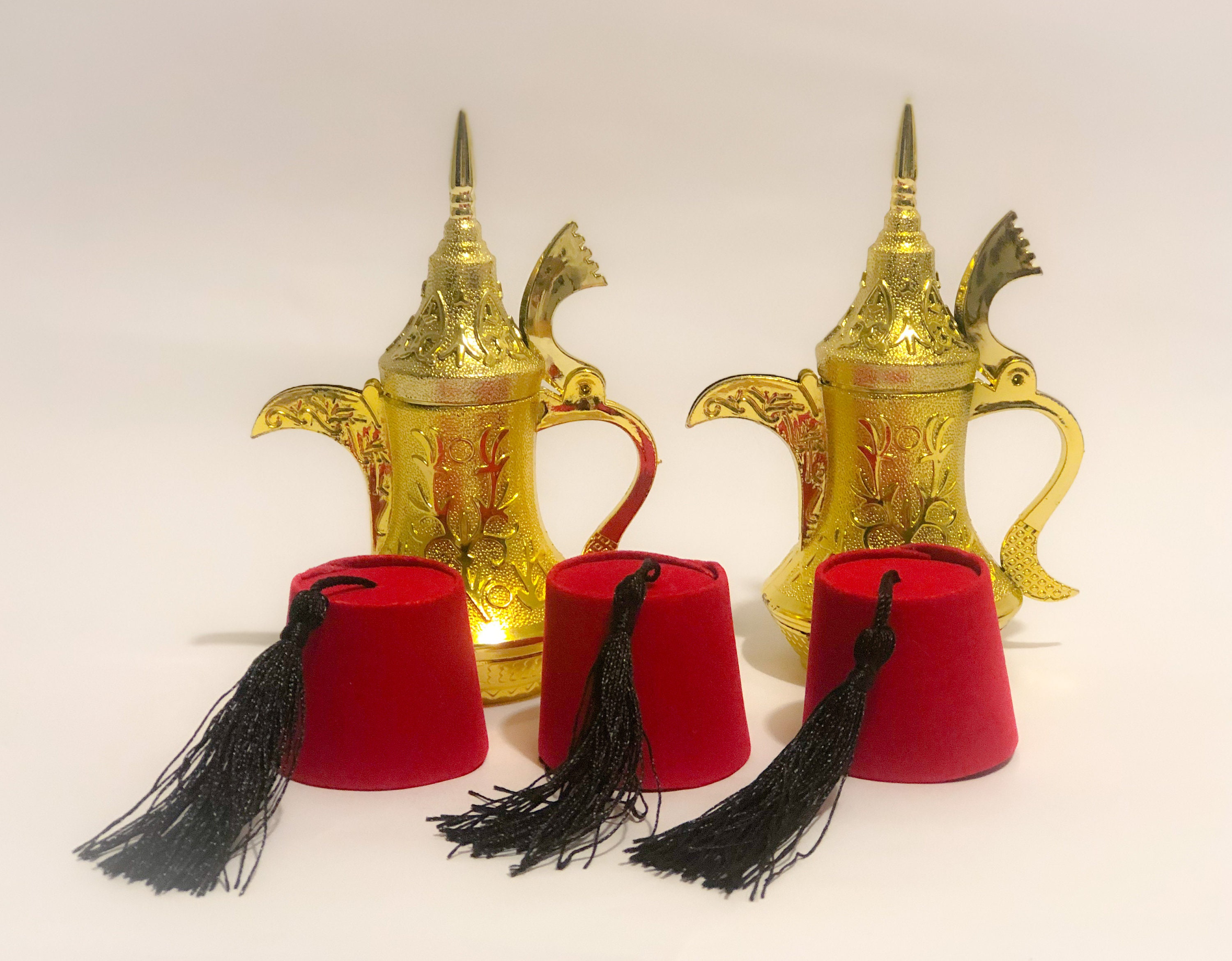 Set of Red Moroccan Hat for Henna Mini Fezzes Tarbush - Etsy