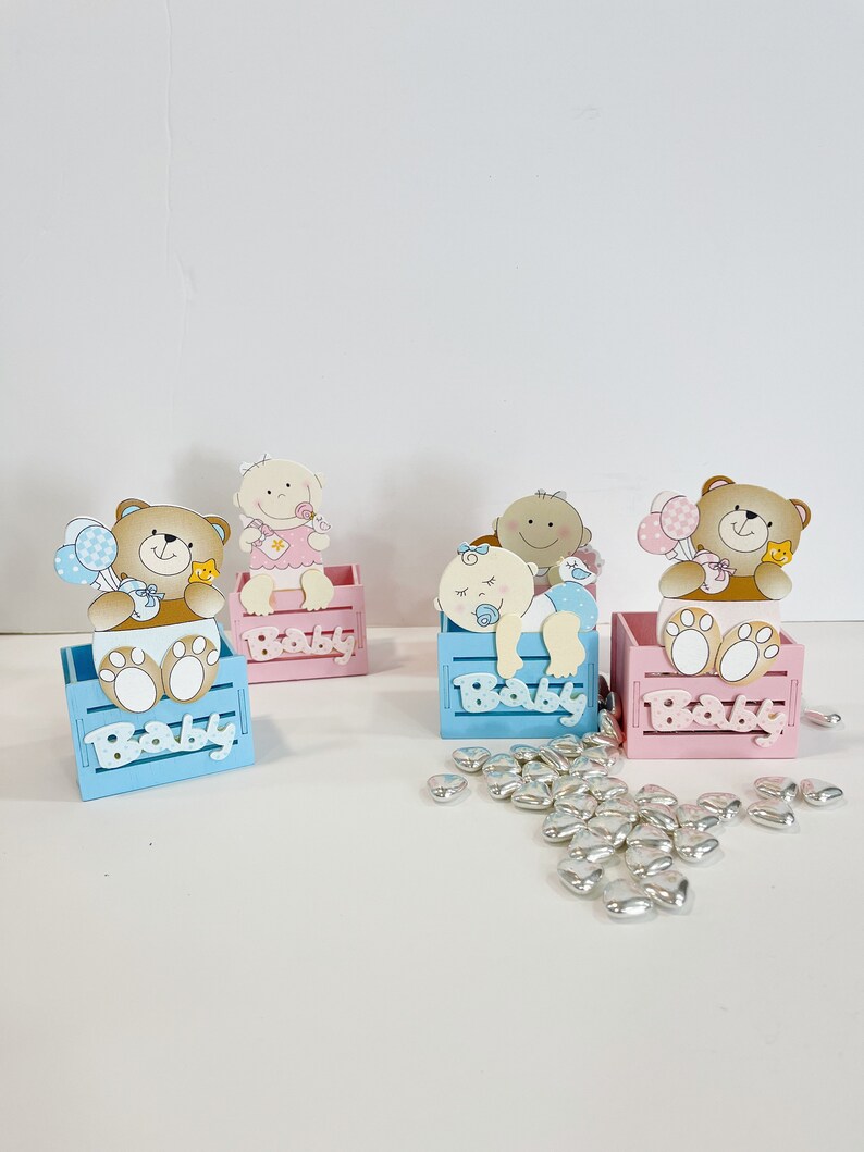 Blue and Pink Baby Shower Wooden Boxes Unique Baby Shower - Etsy
