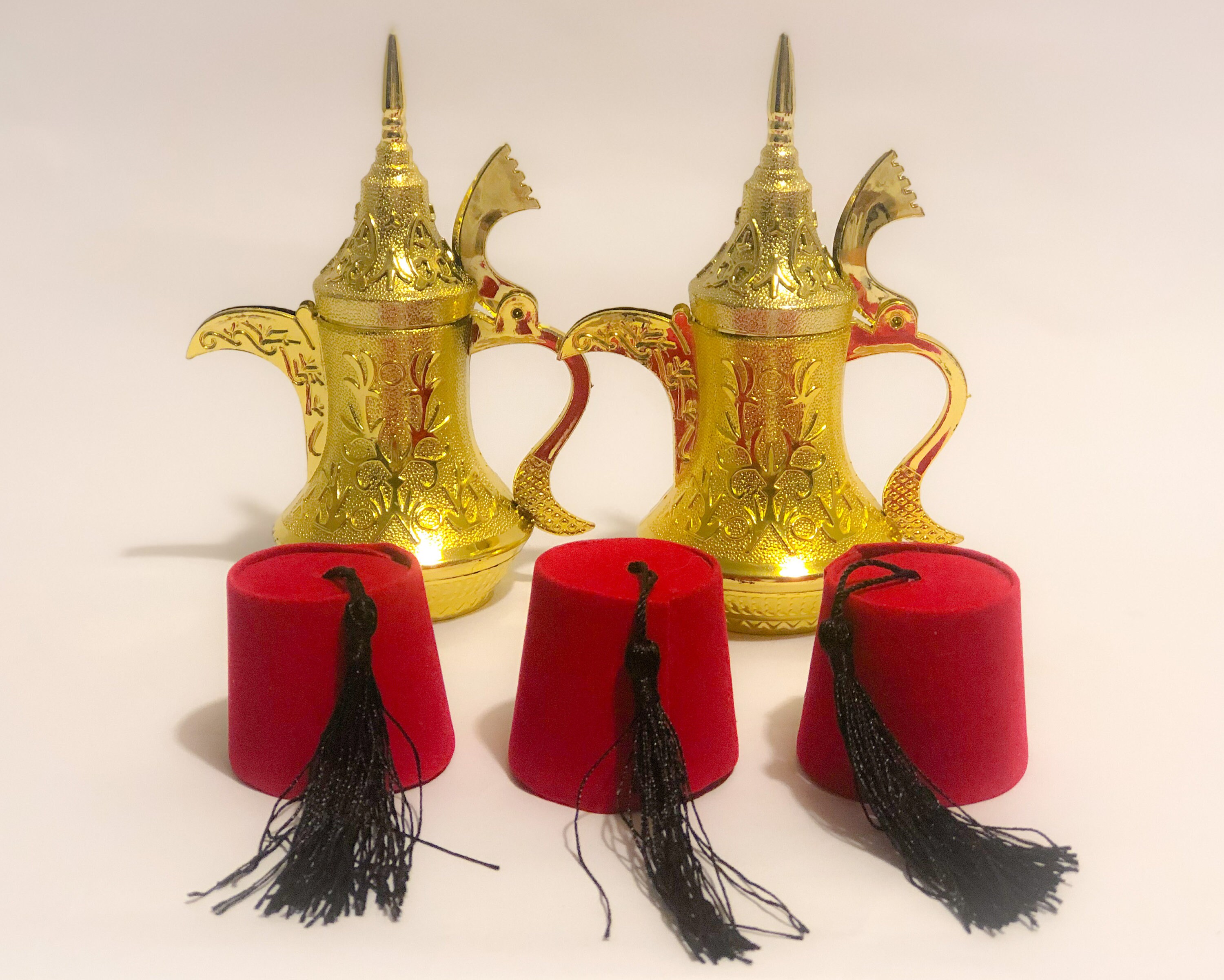 Set of Red Moroccan Hat for Henna Mini Fezzes Tarbush - Etsy