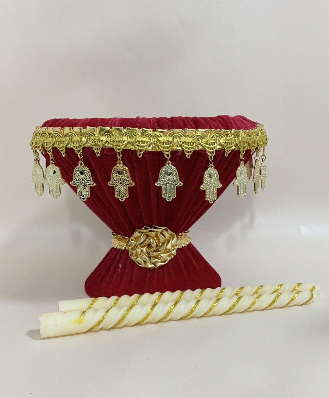 Henna Basket, Gold and Dark Red, Traditional Henna Party, Ethnic Decor ...