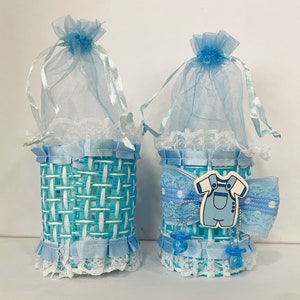 Round Blue Basket for Baby Shower, Baby Shower Favour, Baby Shower ...