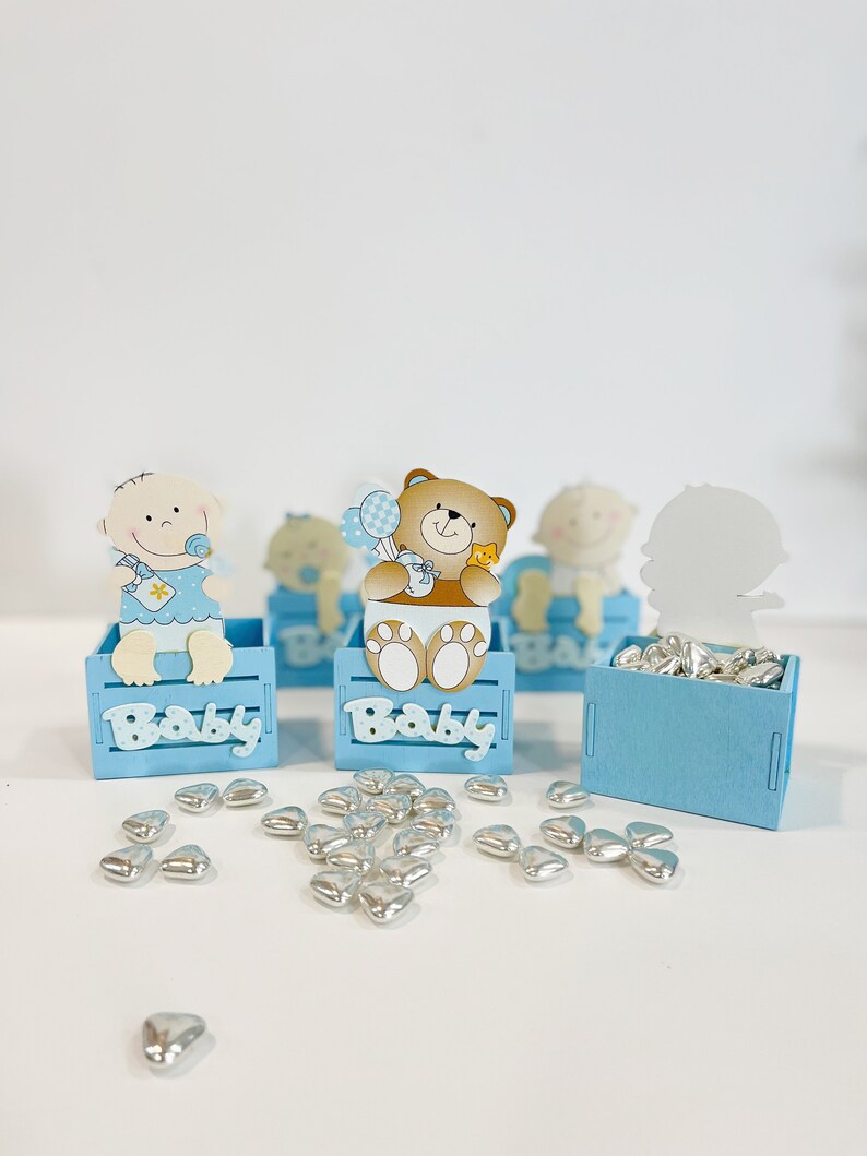 Blue and Pink Baby Shower Wooden Boxes Unique Baby Shower - Etsy