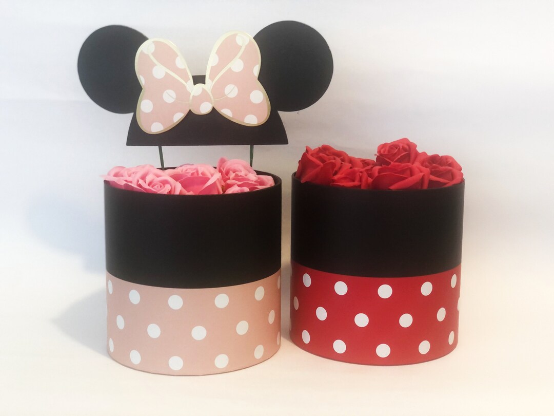 Minnie Mouse Boxes With Minnie Ears, Keepsake Box, Red Black Pink White ...