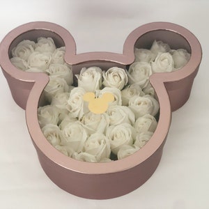 Mickey Mouse Boxes With Clear Lid, Keepsake Box, Gold Black Pink Cream ...
