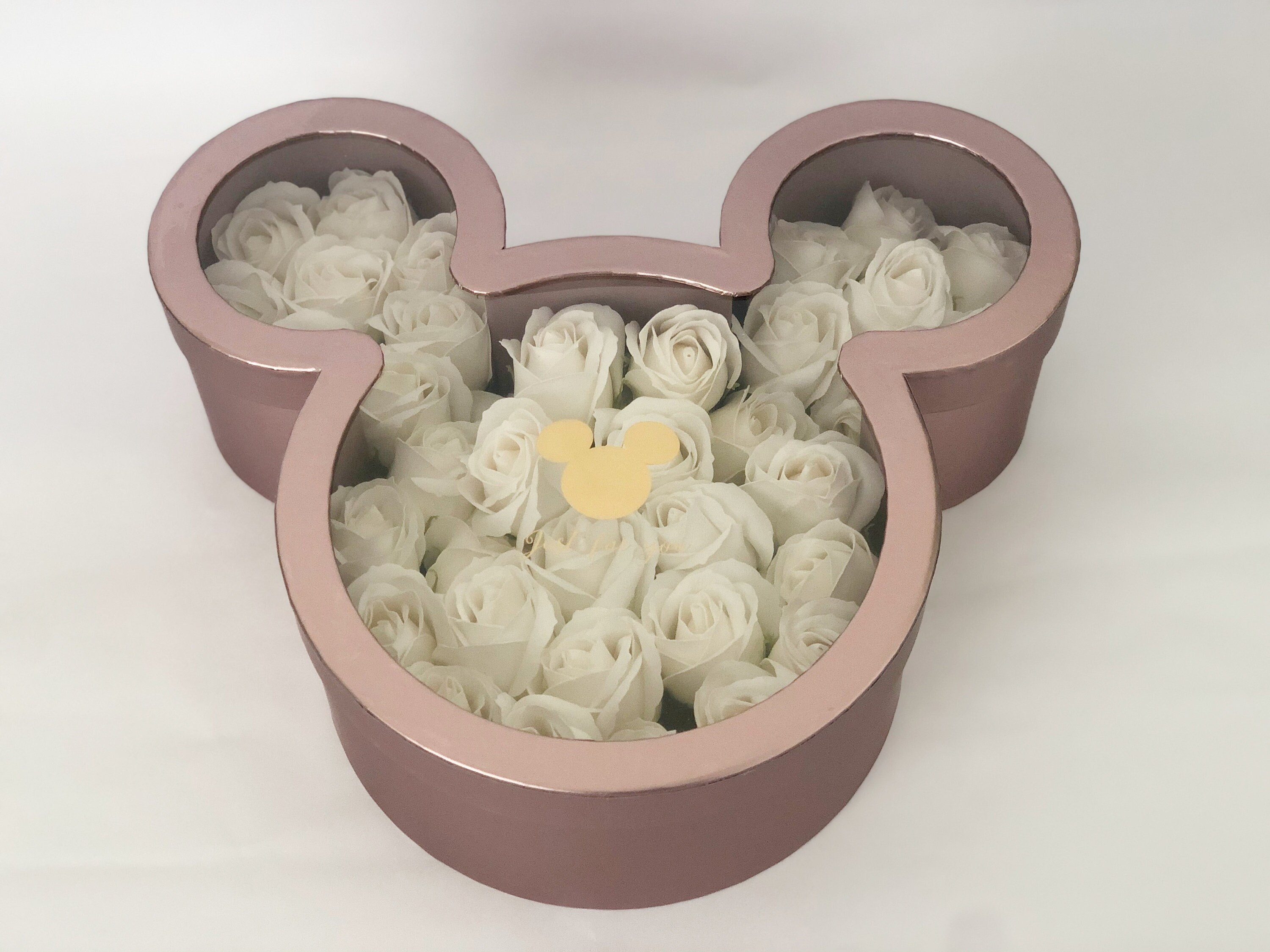 Set of Mickey Mouse Boxes With Clear Lid Keepsake box Gold | Etsy