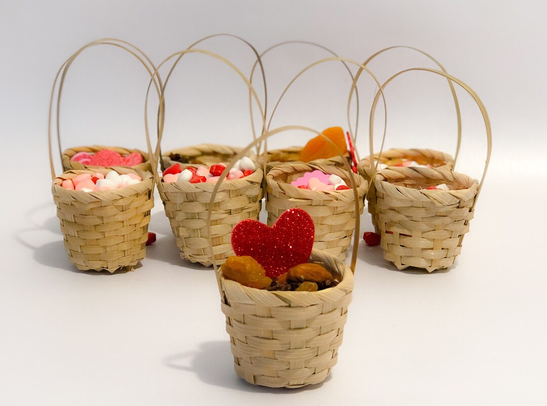 Natural Miniature Straw Baskets, Mini Wicker Baskets, Small Rustic ...