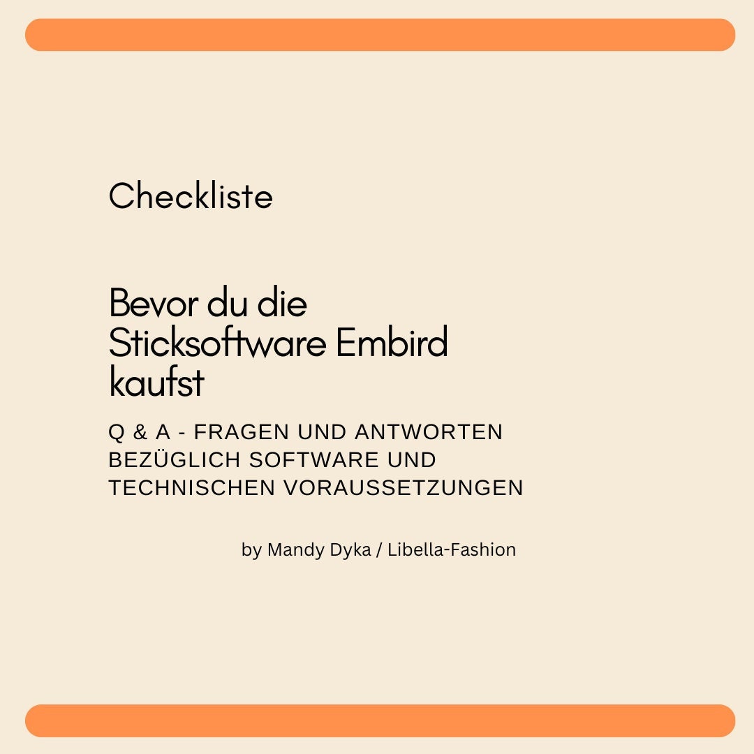 Checklist Before You Buy Embird - Embroidery Software Online Course in German Language Digitize ...