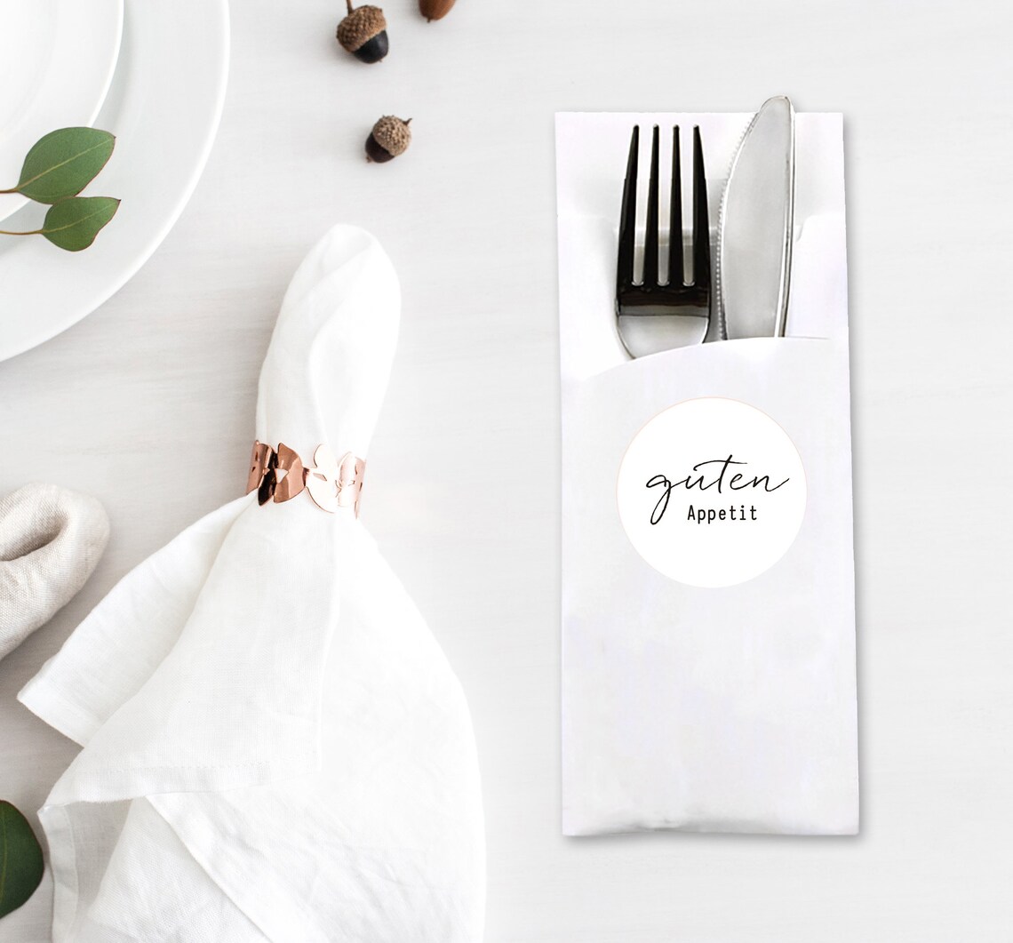 24 Sticker "guten Appetit" - White Wedding - Etsy